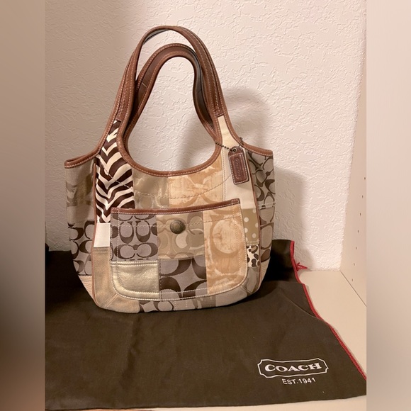 Coach | Bags | Coach Patchwork Ergo Brown Hobo Bag | Poshmark